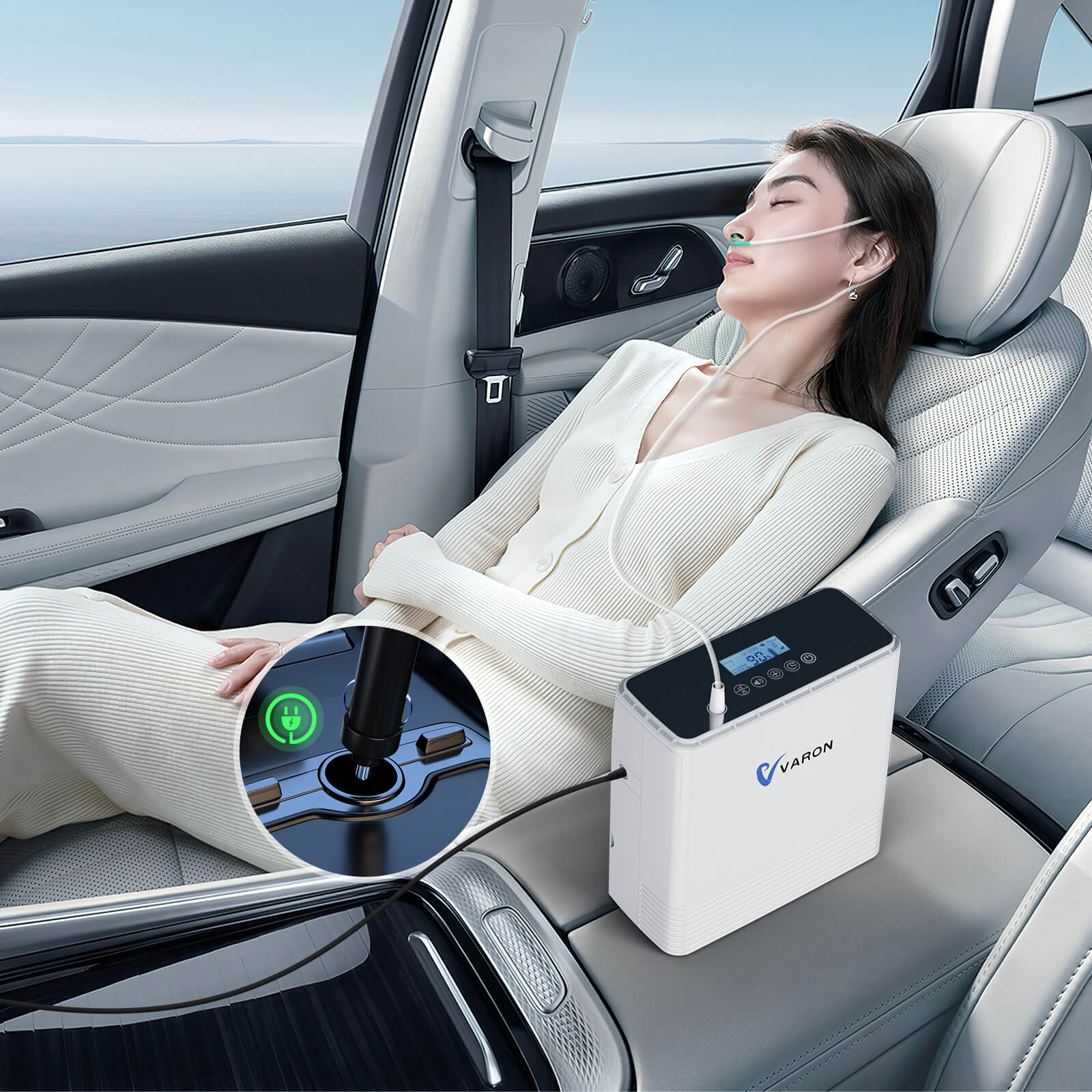 Portable Oxygen Varon 1-6L/min Continuous Flow NT-06 with 2 hours of b – TTLIFE OXYGEN CONCENTRATOR