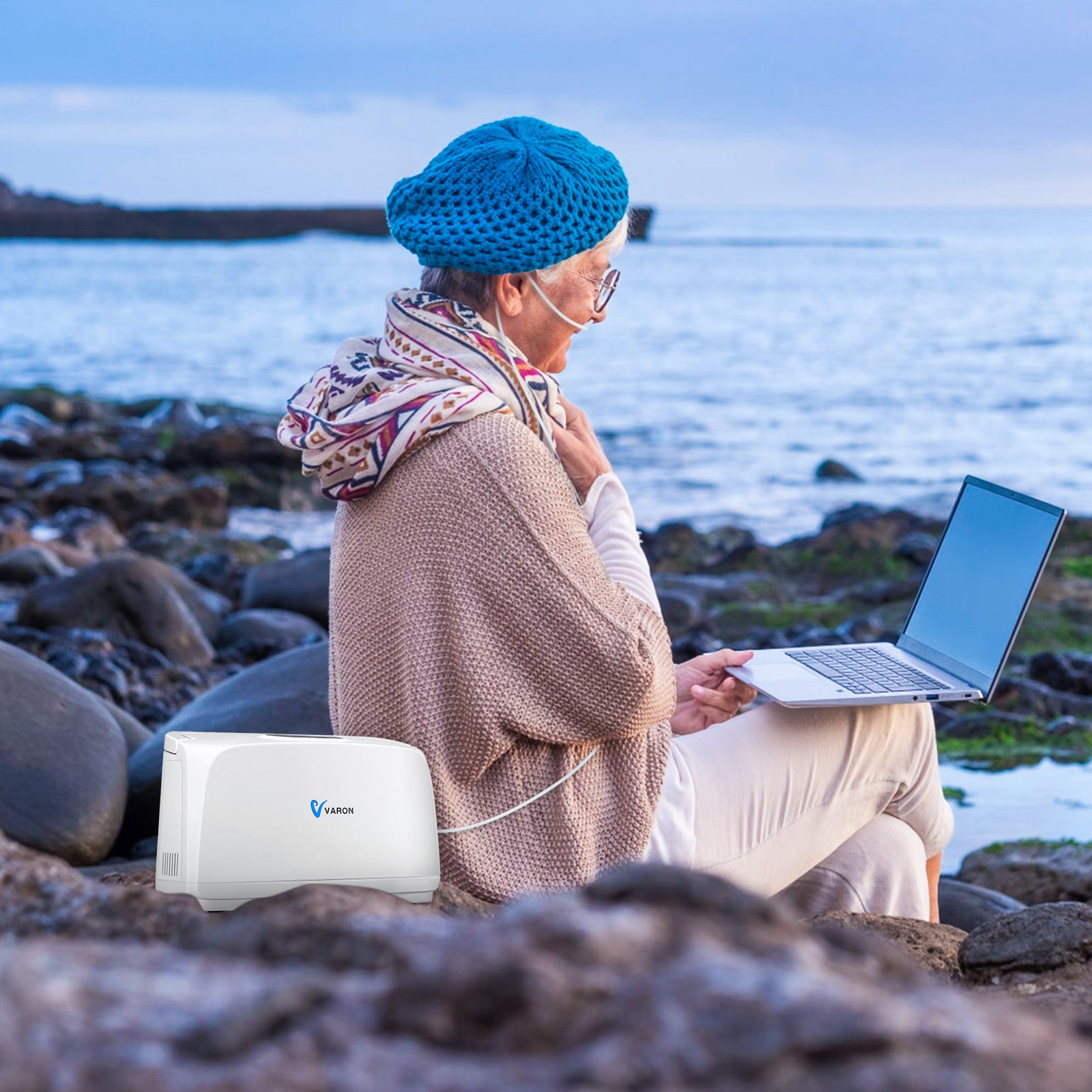 Portable Oxygen Concentrator Varon 3.1Lb Smallest Lightweight 3L/min P ...