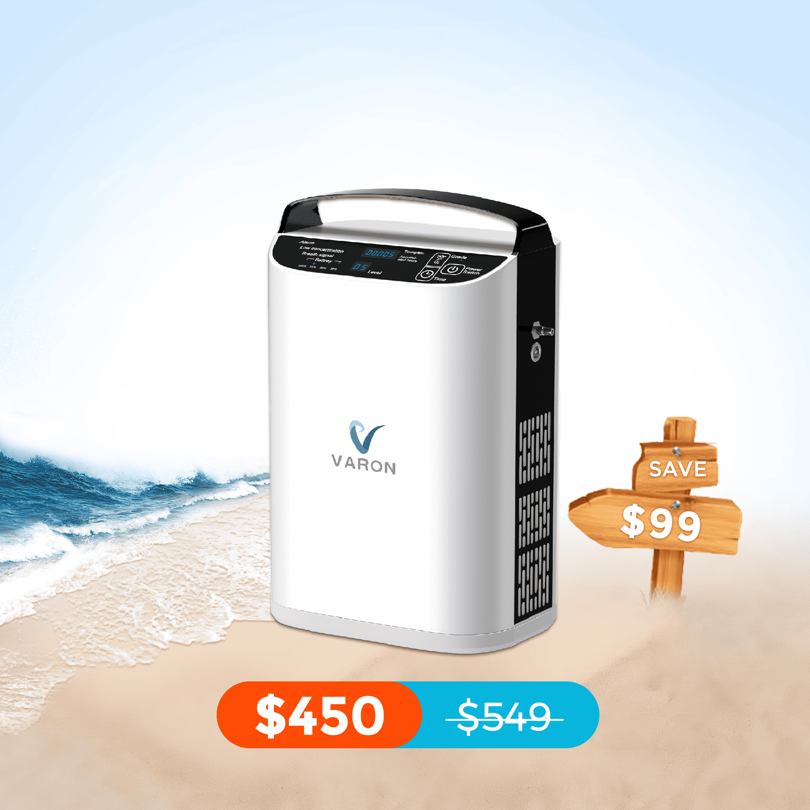 VARON 5L/min Pulse Flow Portable Oxygen Concentrator NT-01 – TTLIFE OXYGEN CONCENTRATOR